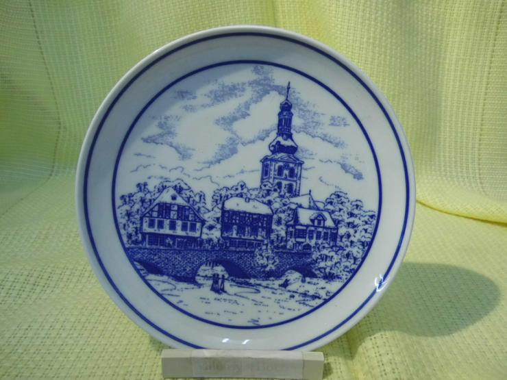 Hutschenreuther Wandteller, Bad Kreuznacher Brückenhäuser im Winter ...